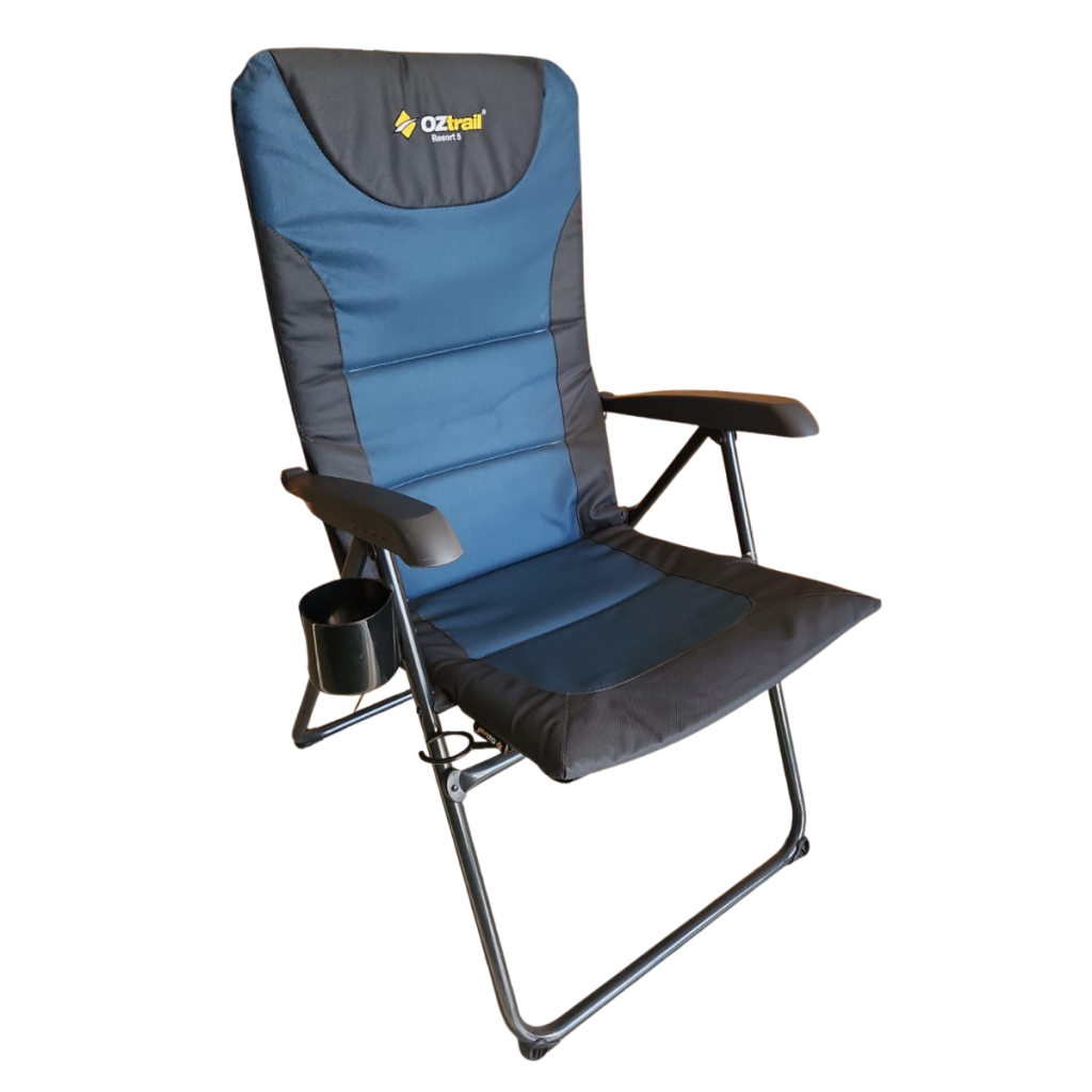 Oztrail Resort 5 Position Recliner Navy | Camp And Climb