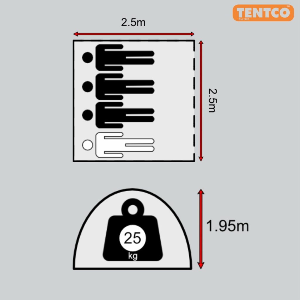 Tentco Sahara Deluxe Tent D-Door | Large Canvas Camping Tent